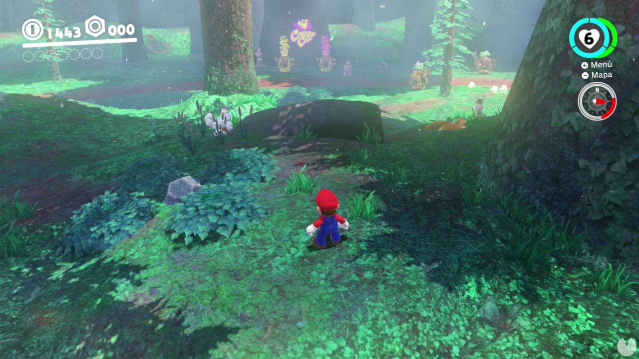 Reino Arbolado en Super Mario Odyssey: Energilunas y secretos