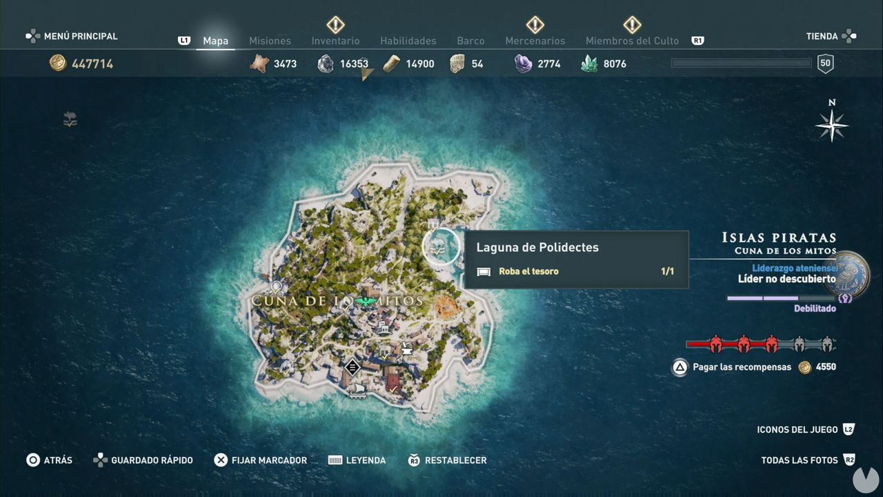 Ubicaciones submarinas en Assassin's Creed Odyssey - Localizacion y mapa