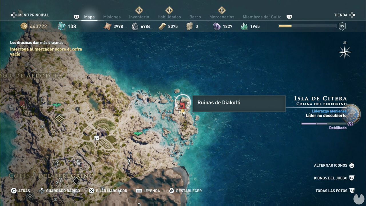 Isla de Citera en Assasin's Creed Odyssey: TODAS las ubicaciones