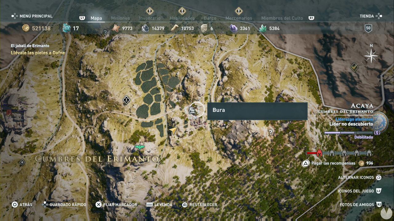 Acaya en Assasin's Creed Odyssey: TODAS las ubicaciones