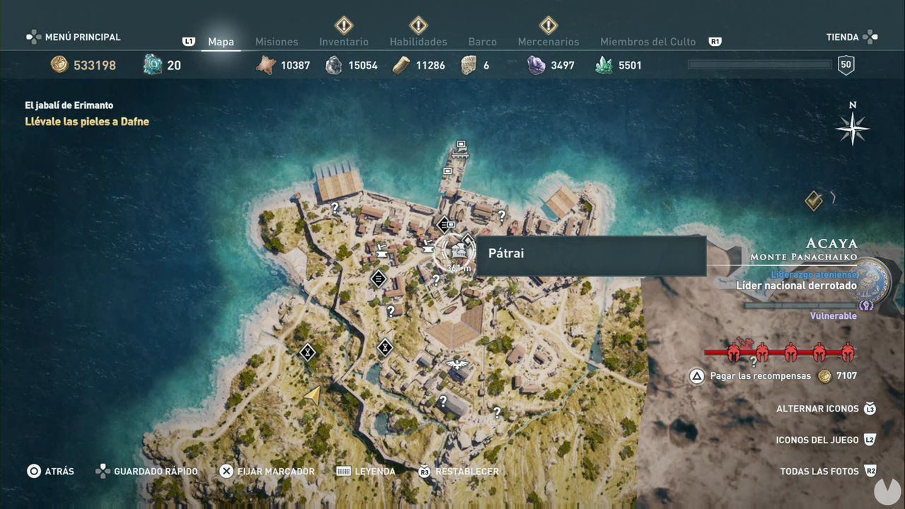 Acaya en Assasin's Creed Odyssey: TODAS las ubicaciones