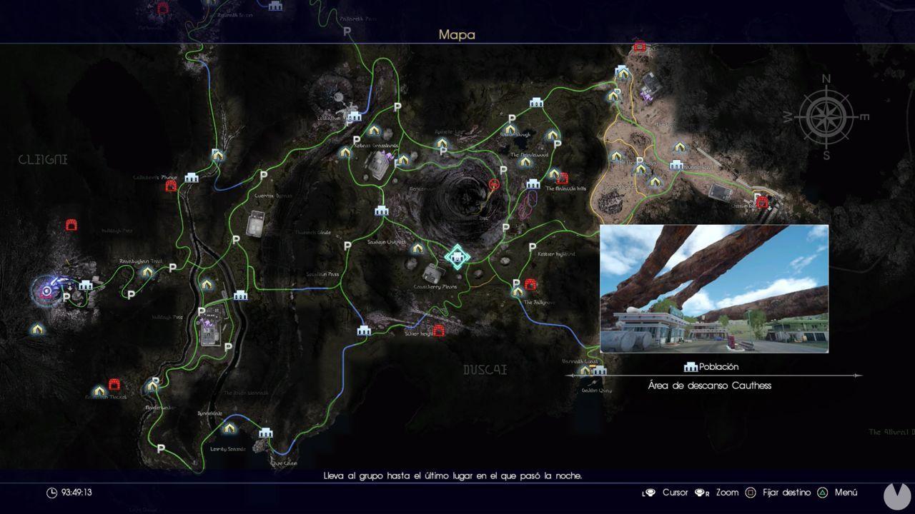 El secreto del mapa incompleto y mapas enigmáticos de Final Fantasy XV