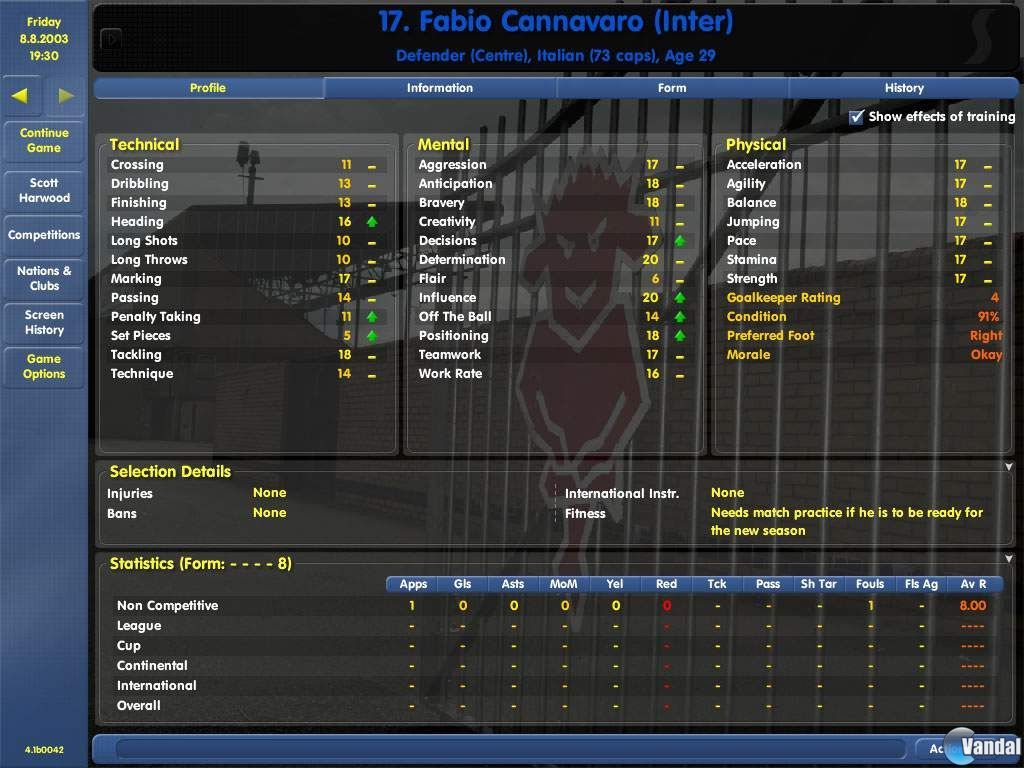 Championship Manager 03/04 - Videojuego (PC) - Vandal