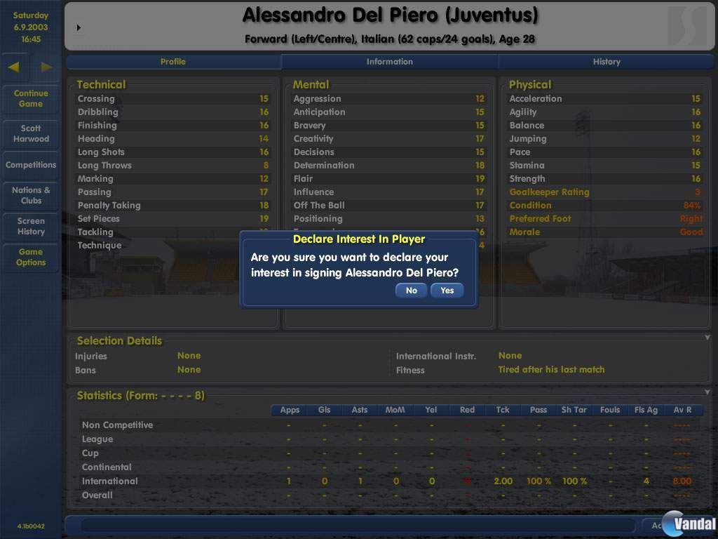 Championship Manager 03/04 - Videojuego (PC) - Vandal