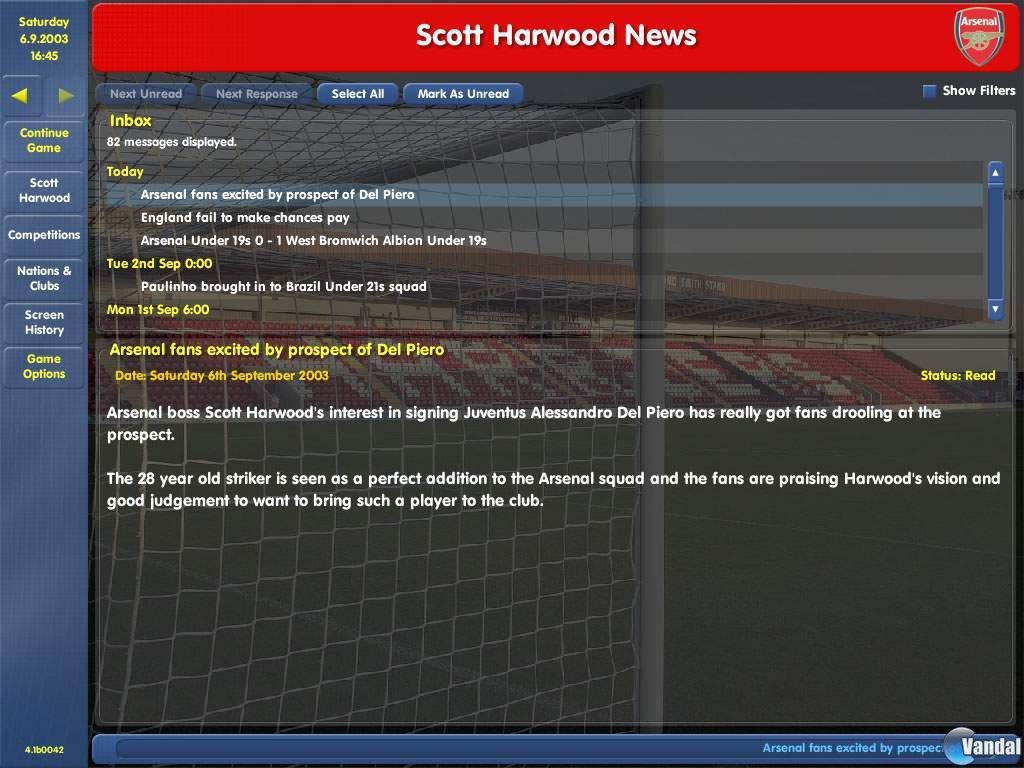 Championship Manager 03/04 - Videojuego (PC) - Vandal