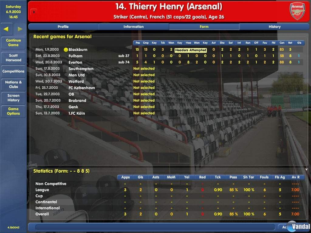 Championship Manager 03/04 - Videojuego (PC) - Vandal