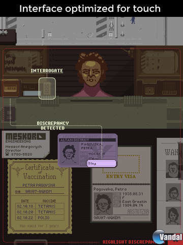 Papers, Please - Videojuego (PC, PSVITA, iPhone y Android) - Vandal
